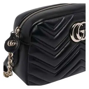 Gucci Gg Marmont Quilted Leather Shoulder Bag - Black