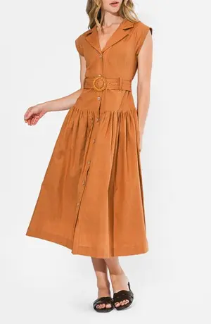 Adelyn Rae Kennedy Belted Midi Shirtdress