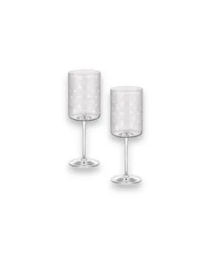Mojjere Stem Glass Solar Graphic Pattern 2pcs - White