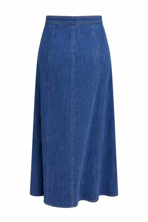 EXQUISE Aliana Denim Midi Skirt - Blue