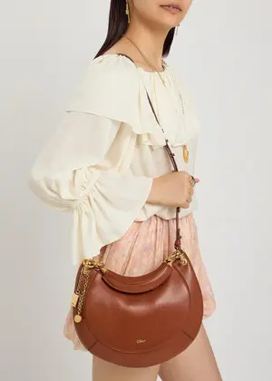 Chloé Banana Leather Shoulder Bag - Orange