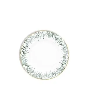 Mojjere Fine Porcelain Soup Plate White & Sage Design - Green