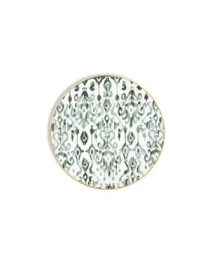 Mojjere Fine Porcelain Charger Plate White & Sage Design - Green