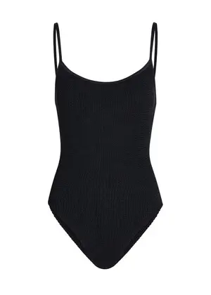 Hunza G Pamela Seersucker Swimsuit - Black