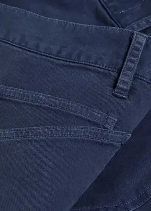 NILI LOTAN Shon Barrel-leg Stretch-cotton Trousers - Navy