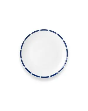 Mojjere Fine Porcelain Dinner Plate Textile Border Design - Blue