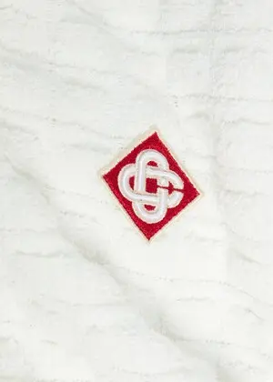 Casablanca Logo-appliquéd Bouclé Polo Shirt
