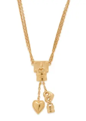 Chloé Brass Charm Drop Necklace - Gold