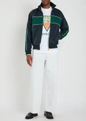 Casablanca Panelled Suede Track Jacket