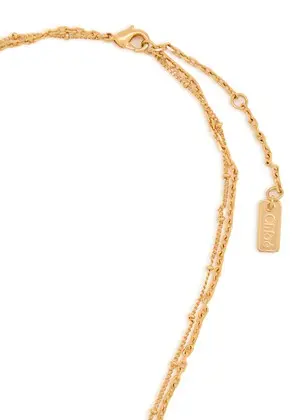 Chloé Brass Shell Pendant Necklace With Sliding Mirror