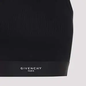 Givenchy Cotton Ribbed Cropped Top - Black