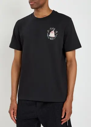 Casablanca Casaway Printed Cotton T-shirt - Black