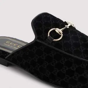 Gucci Princetown Gg Velvet Mules - Black
