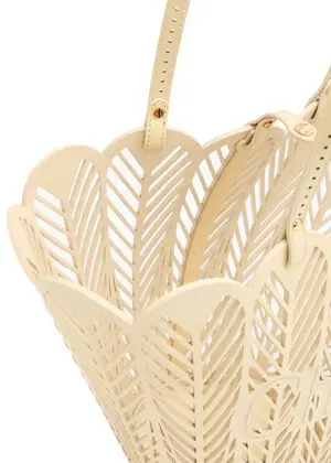Chloé Soleil Patent Leather Basket Bag - White