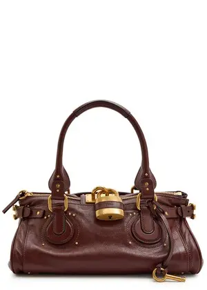 Chloé Paddington Grained Leather Shoulder Bag - Brown
