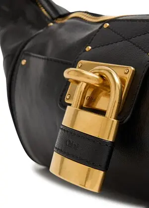Chloé Paddington East-west Grained Leather Shoulder Bag - Black