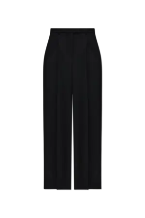 Alexander McQueen Wool Pleated Trousers - Black