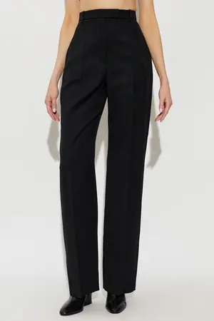 Alexander McQueen Wool Pleated Trousers