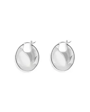 Lié Studio Erin Red Mookaite Hoop Earrings - Silver