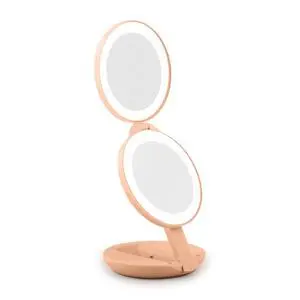 ZADRO Folding Led Lighted Travel Mirror With 10x/1x - Peach