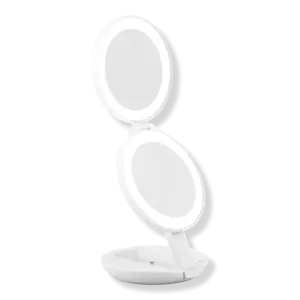 ZADRO Folding Led Lighted Travel Mirror With 10x/1x - White