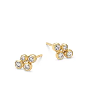 Bloomingdale'S Diamond Bezel Cluster Stud Earrings In 14k Yellow 0.25 Tcw