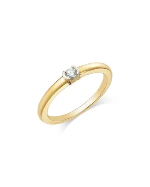 Bloomingdale'S Diamond Bezel Stacking Ring In 14k Yellow 0.15 Tcw - Gold