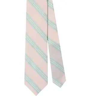 Robert Talbott Silk Linen Stripe Necktie - Pink