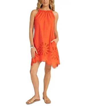 MATTY M Cove Embroidery Tank Dress - Tomato