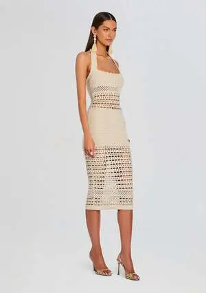 Retrofete Jaycee Crochet Midi Dress