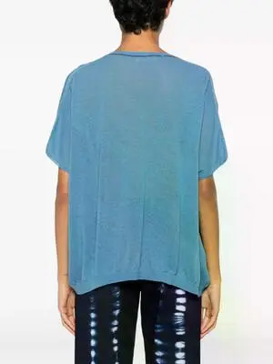 Momoni V-neck Fine-knit Sweater With Metallic Trim