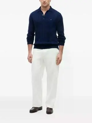 Tommy Hilfiger Cable Knit Polo Collar Sweater