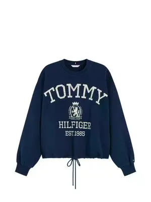 Tommy Hilfiger Crest Logo Drawstring Hem Sweater - Blue