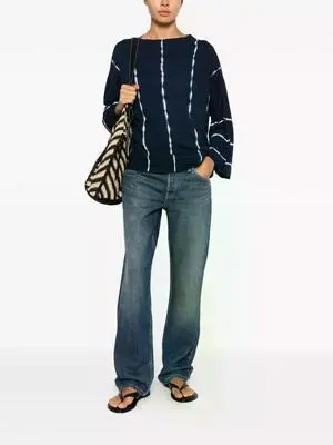 Momoni Striped Tie-dye Sweater - Blue