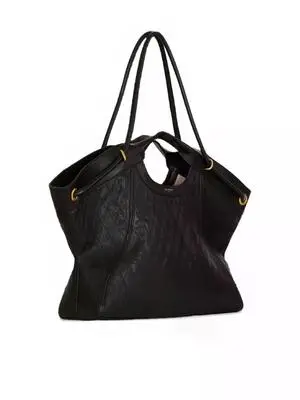 Balmain Large Leather Tote - Black