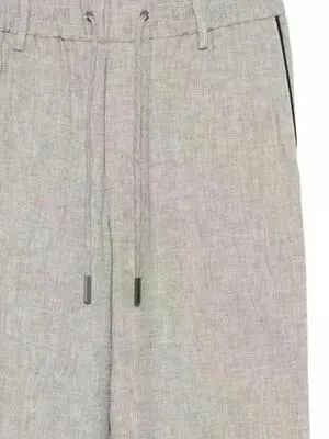 Iceberg Drawstring Side-stripe Linen Trousers