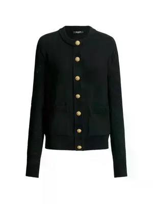 Balmain Quilted Knit Cardigan - Black