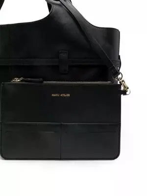 Manu Atelier Buckled Leather Shoulder Bag