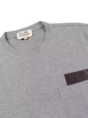Hermès 2010s Leather-pocket T-shirt