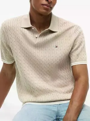 Tommy Hilfiger Cable-knit Short-sleeve Polo Shirt