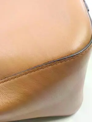 Fendi Ff Logo Leather Tote Bag