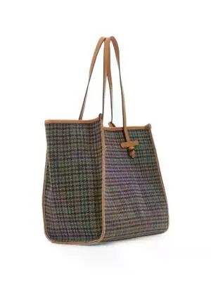 MARCELLA CLUB Houndstooth Tote Bag - Green