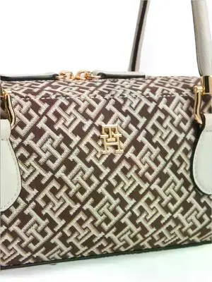 Tommy Hilfiger Monogram Jacquard Shoulder Bag - Brown