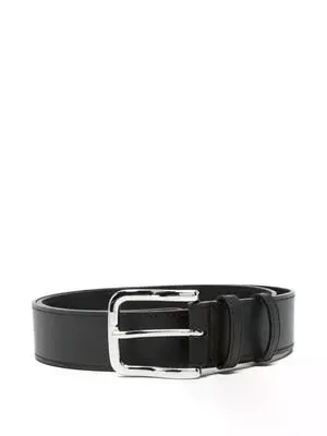Iceberg Logo-print Leather Belt - Black