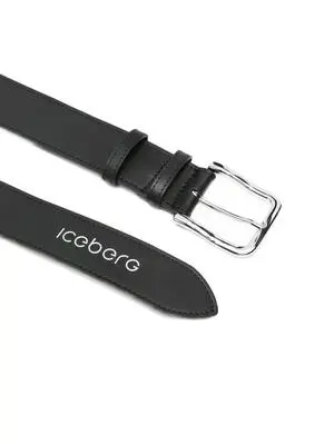 Iceberg Logo-print Leather Belt
