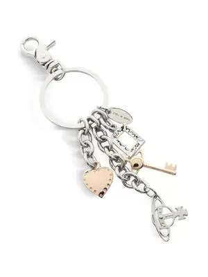 VIVIENNE WESTWOOD Orb And Heart Charm Keyring - Silver