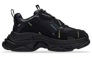Balenciaga Triple S Allover Logo Sneakers - Black