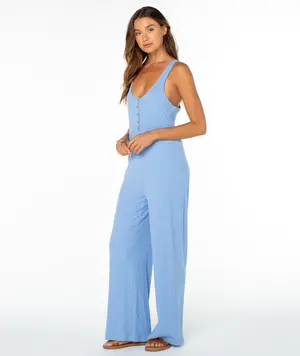 Roxy Running Tide Jumpsuit - Cornflower Blue Solid