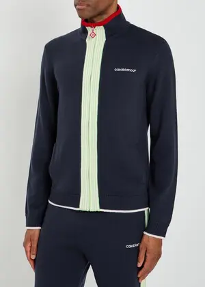 Casablanca Logo Embroidered Fine-knit Wool Track Jacket