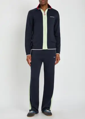 Casablanca Logo Embroidered Fine-knit Wool Track Jacket